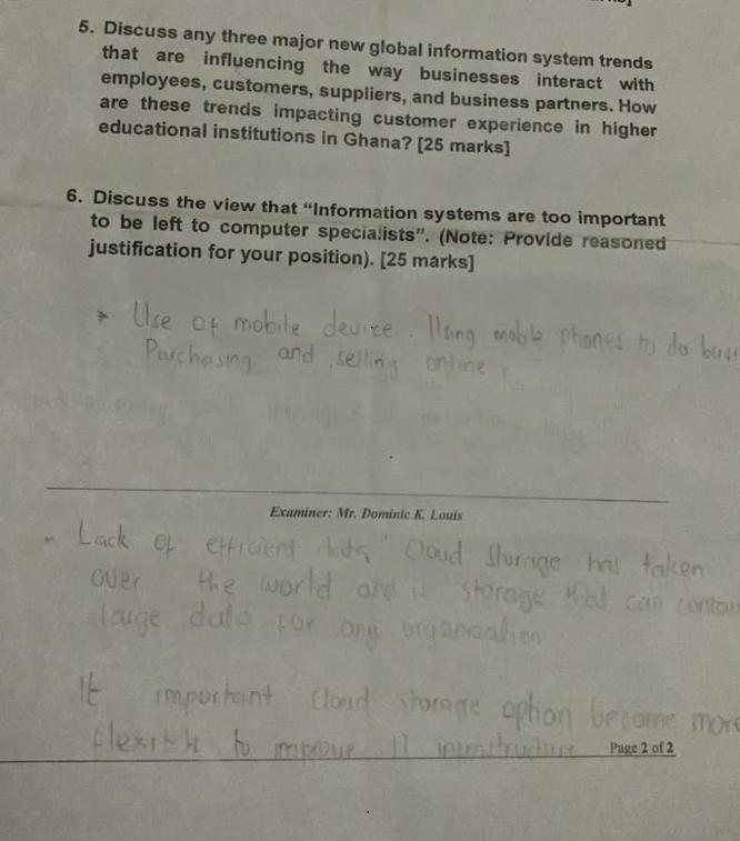 Solved 5. Discuss any three major new global information | Chegg.com