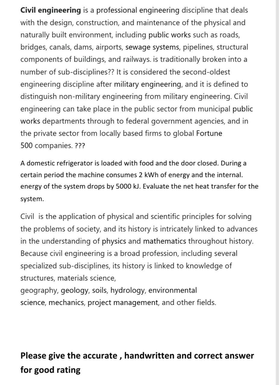 Solved Civil engineering is a professional engineering | Chegg.com