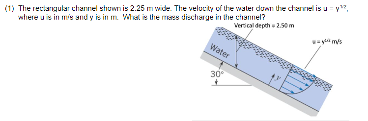 Solved (1) The rectangular channel shown is 2.25 m wide. The | Chegg.com