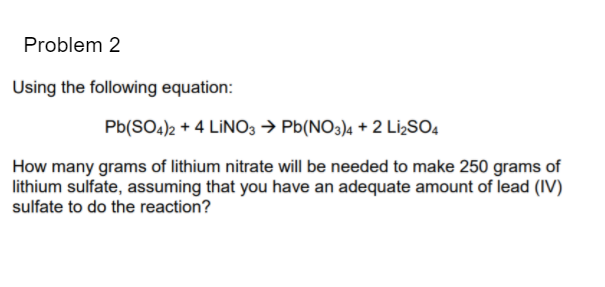 Solved Problem 1 Using the following equation: 2 NaOH + | Chegg.com