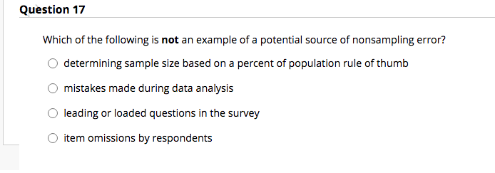 Solved Question 17 Which of the following is not an example | Chegg.com