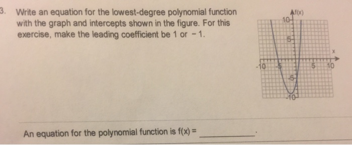 Solved Write an equation for the lowest-degree polynomial | Chegg.com