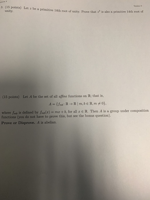 Solved a primitive 14th root of unity. Prove that is also a | Chegg.com