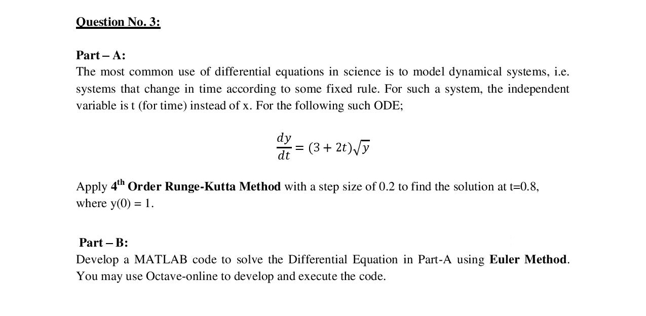 Question No. 3: Part - A: The most common use of | Chegg.com