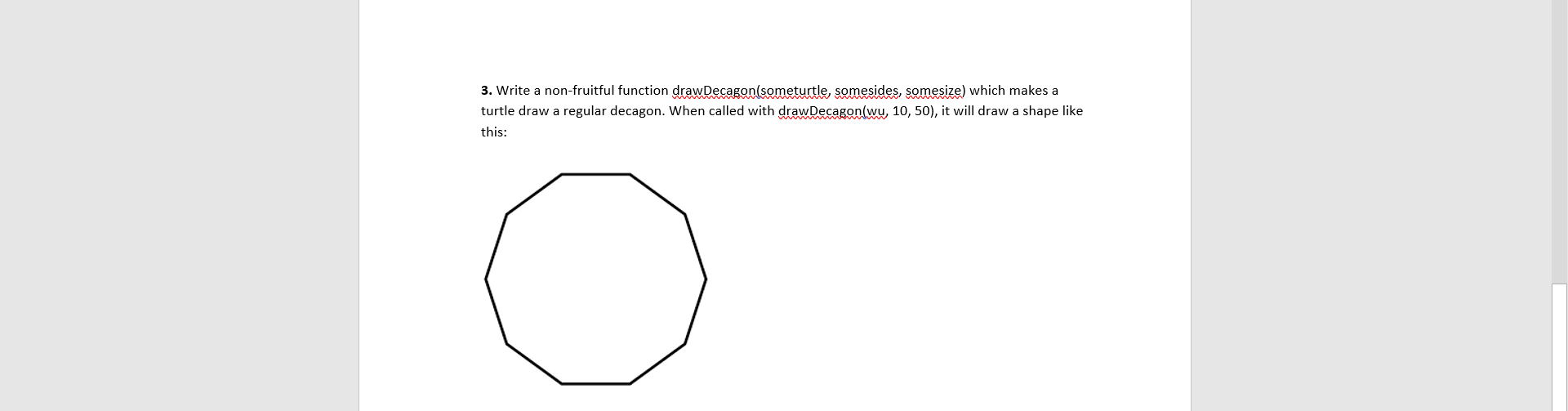 Solved 3. Write a non-fruitful function draw | Chegg.com