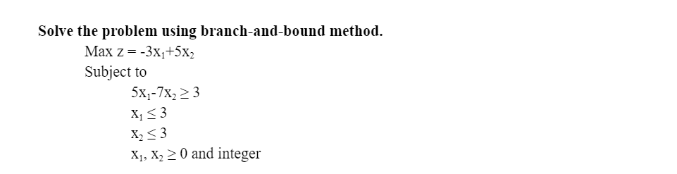 Solved Solve the problem using branch-and-bound method. Max | Chegg.com