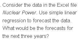 Solved Consider the data in the Excel file Nuclear Power. | Chegg.com