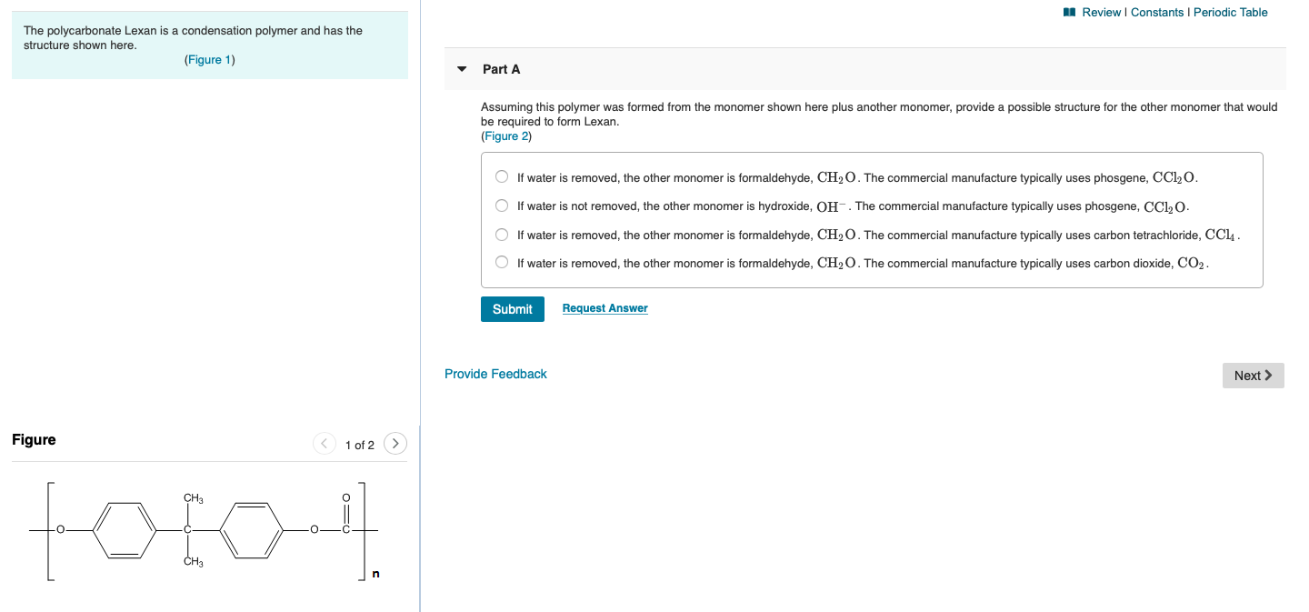 Solved Review Constants 1 Periodic Table The polycarbonate | Chegg.com
