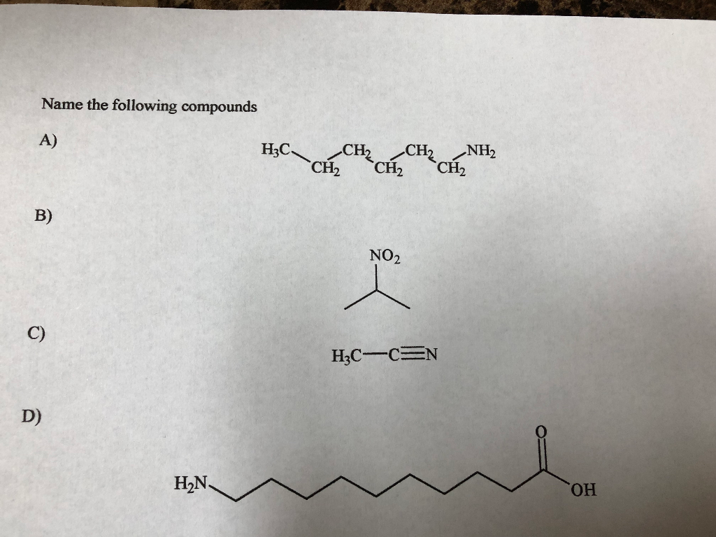 Solved Cl A) B) C) D) CN E) F) H) J) hexyl | Chegg.com