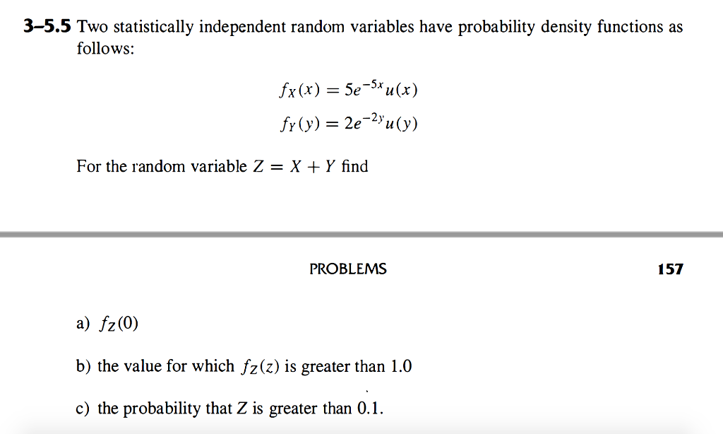Solved 3-5.5 Two statistically independent random variables | Chegg.com