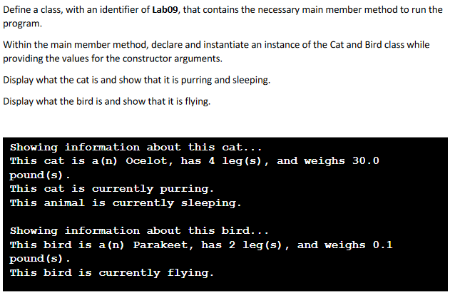 Solved Create sub classes that inherit properties from a | Chegg.com
