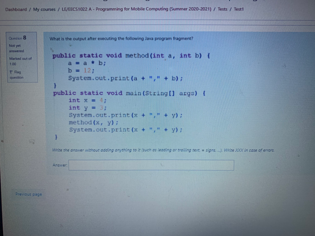 Solved Dashboard / My courses / LE/EECS1022 A - Programming | Chegg.com