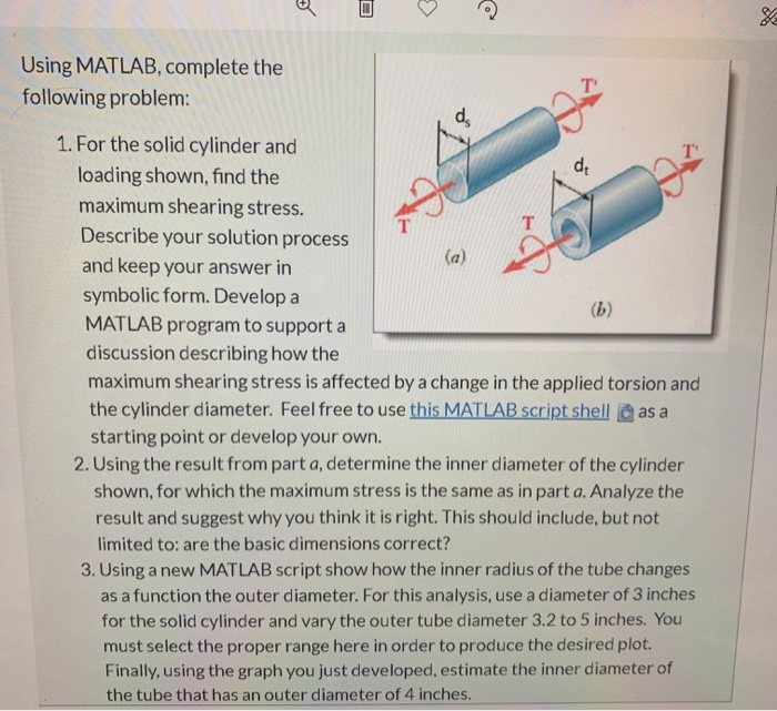 Using MATLAB, complete the following problem: 1. For | Chegg.com