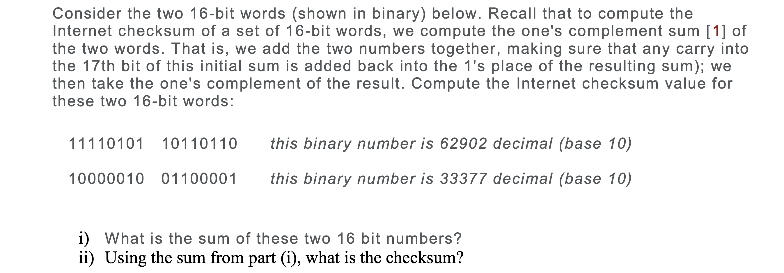  Solved Consider The Two 16 bit Words shown In Binary B