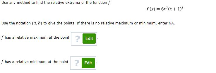 Solved Use any method to find the relative extrema of the | Chegg.com