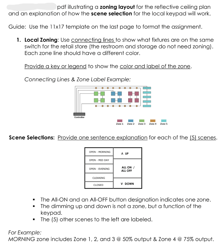 pdf illustrating a zoning layout for the reflective | Chegg.com