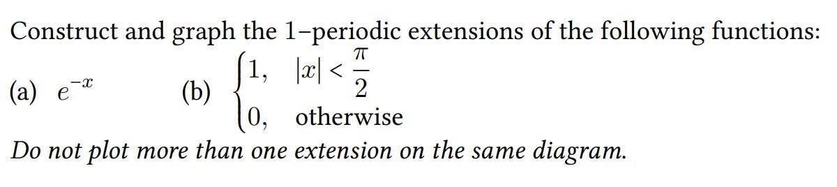 Solved Construct and graph the 1-periodic extensions of the | Chegg.com