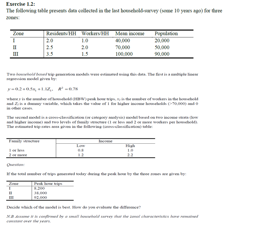 Solved Exercise 1.2: The following table presents data | Chegg.com