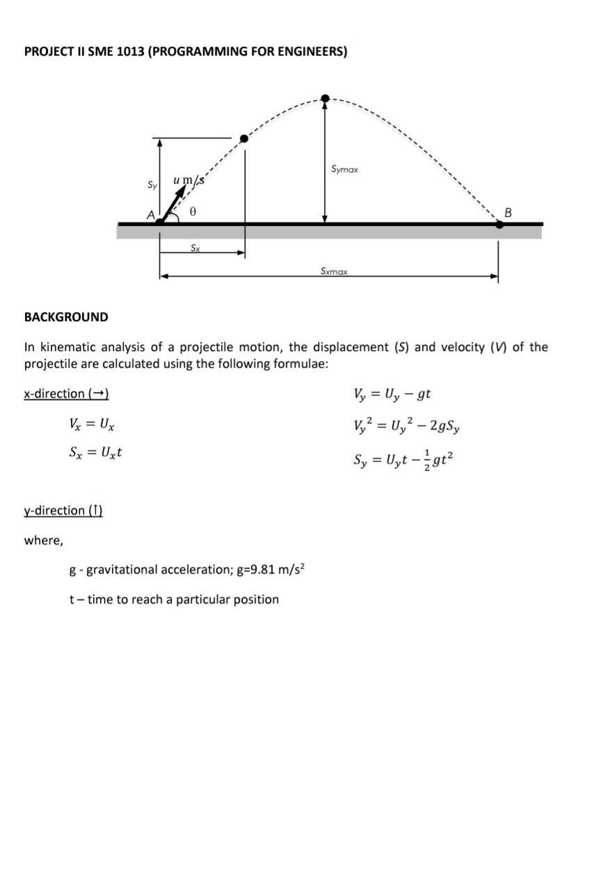 PROJECT II SME 1013 (PROGRAMMING FOR ENGINEERS) Symax | Chegg.com