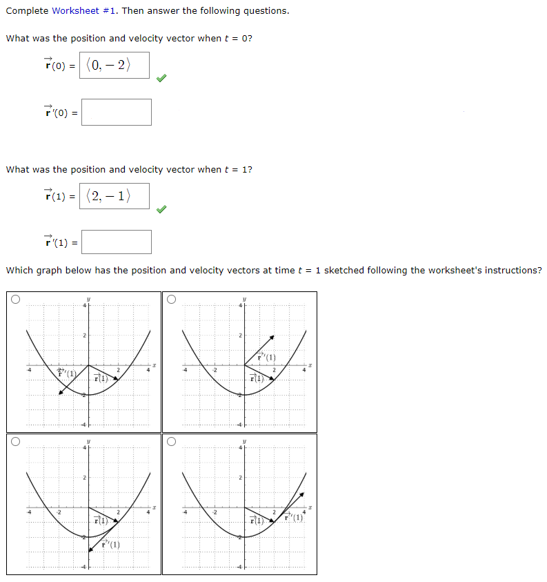 Solved WebAssign #1: The graph below is the curve described | Chegg.com