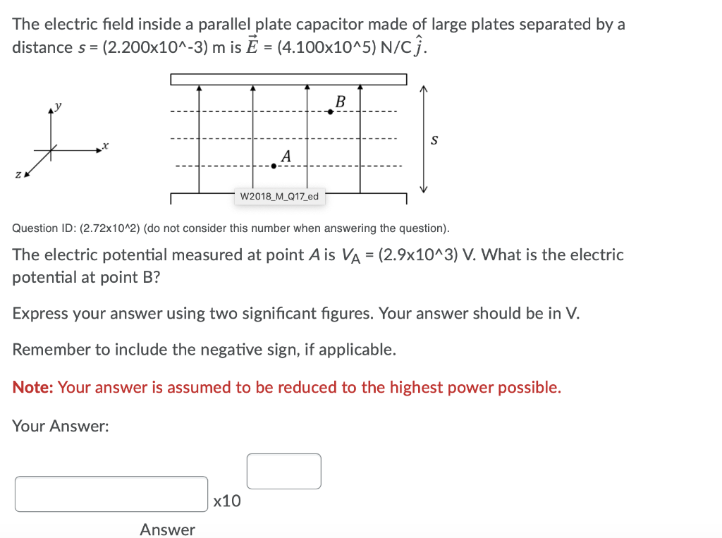 Solved The electric field inside a parallel plate capacitor | Chegg.com