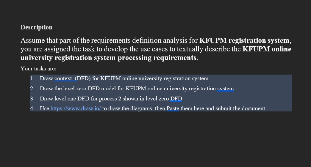 Description Assume that part of the requirements | Chegg.com