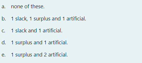 Solved If the artificial variable technique of simplex | Chegg.com