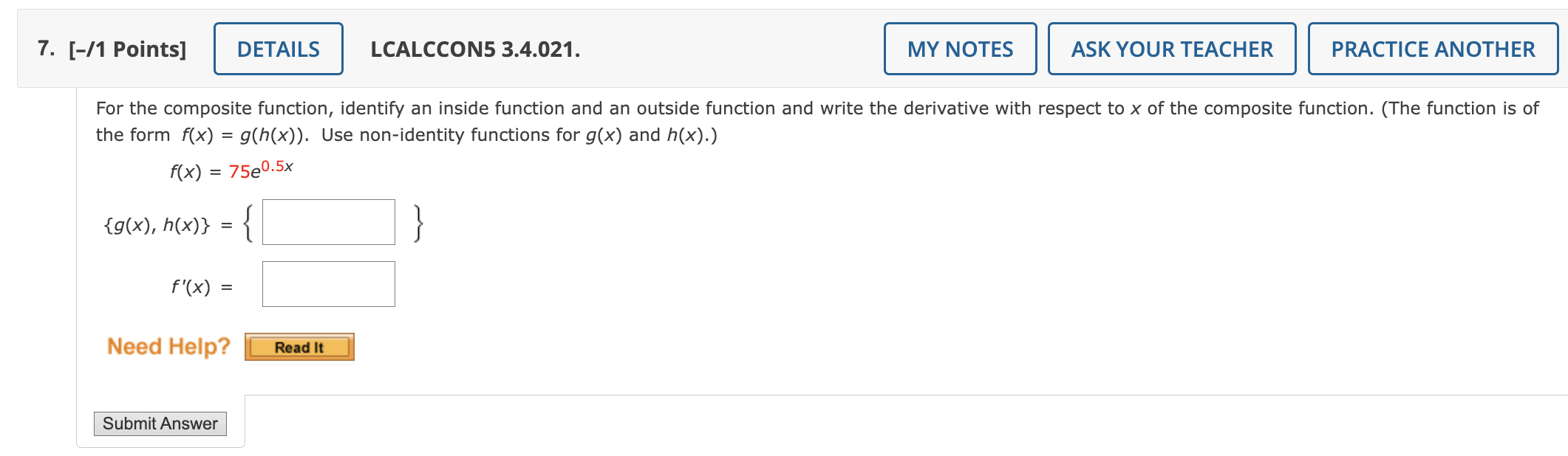 Solved [-/1 Points] LCALCCON5 3.4.021. For the composite | Chegg.com