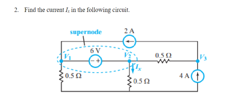 Solved 2. Find the current Ix in the following circuit. | Chegg.com