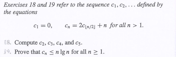 Solved Exercises 18 and 19 refer to the sequence c1, c2,... | Chegg.com