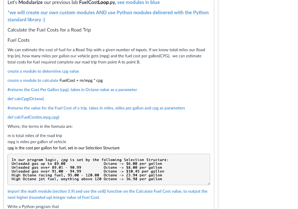 Solved "we will create our own custom modules AND use Python | Chegg.com