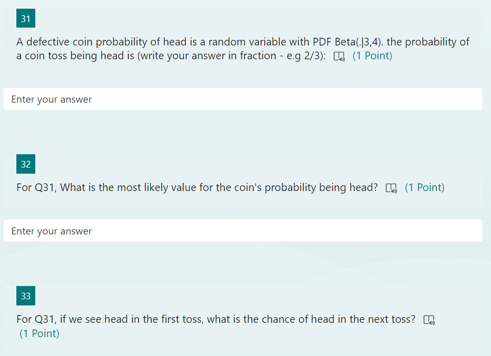 Solved 31A defective coin probability of head is a random | Chegg.com