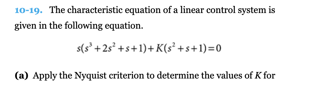 Solved 10-19. The characteristic equation of a linear | Chegg.com