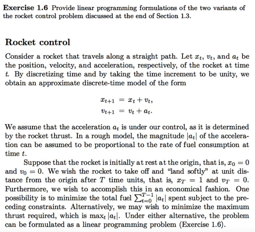 Solved Exercise 1.6 Provide linear programming formulations | Chegg.com