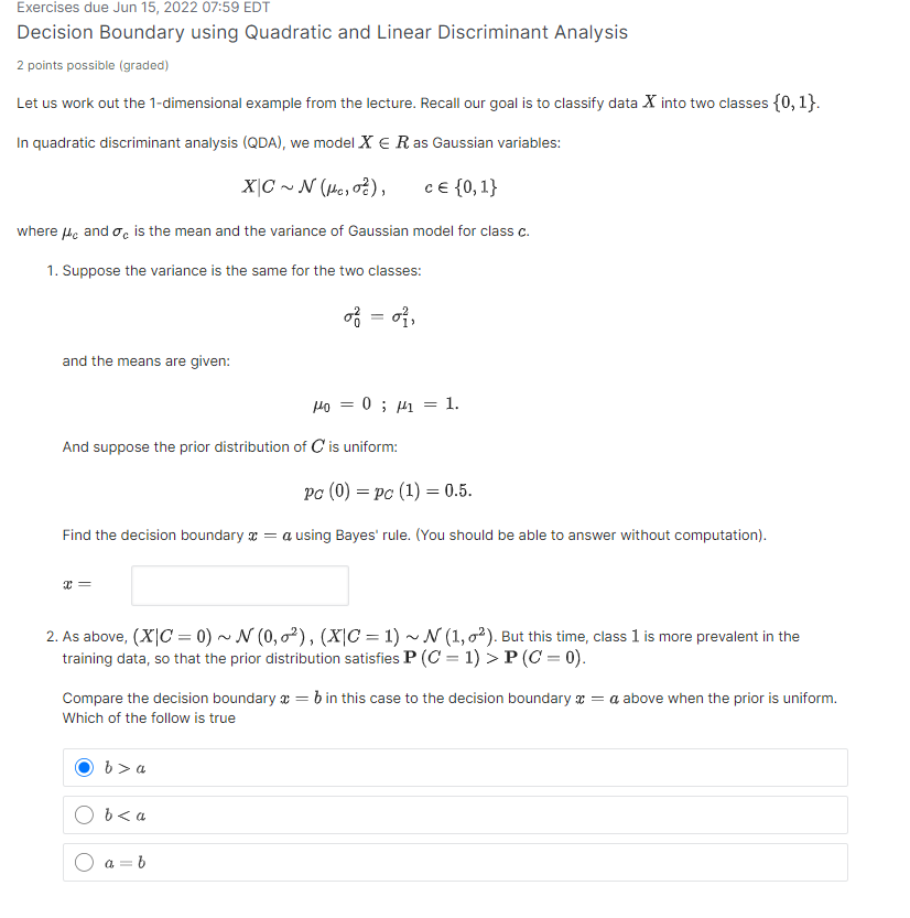 Solved Exercises due Jun 15, 2022 07:59 EDT Decision | Chegg.com