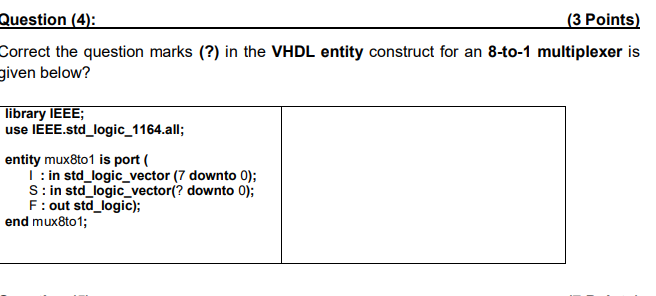 Solved Question (4): (3 Points) Correct the question marks | Chegg.com