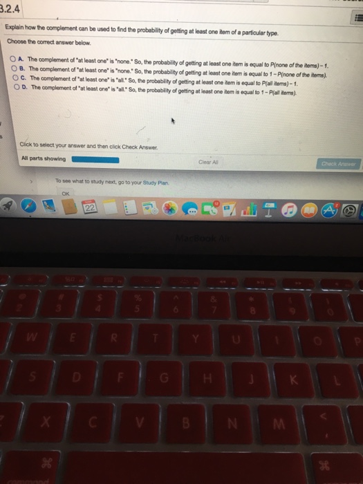 Solved Explain how the complement can be used to find the | Chegg.com
