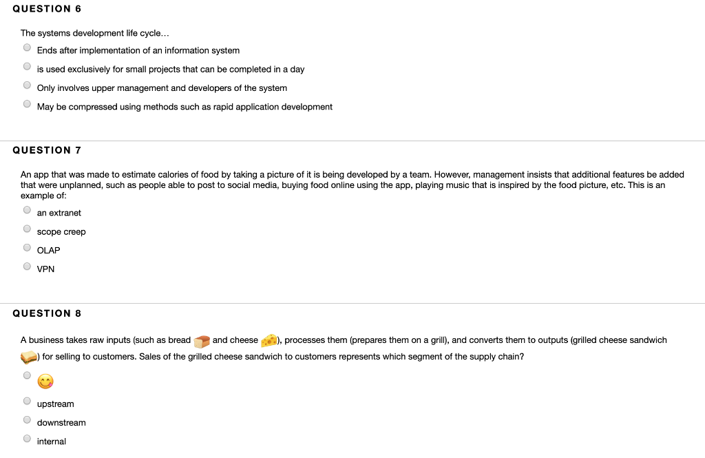 Solved QUESTION 6 The systems development life cycle... Ends | Chegg.com