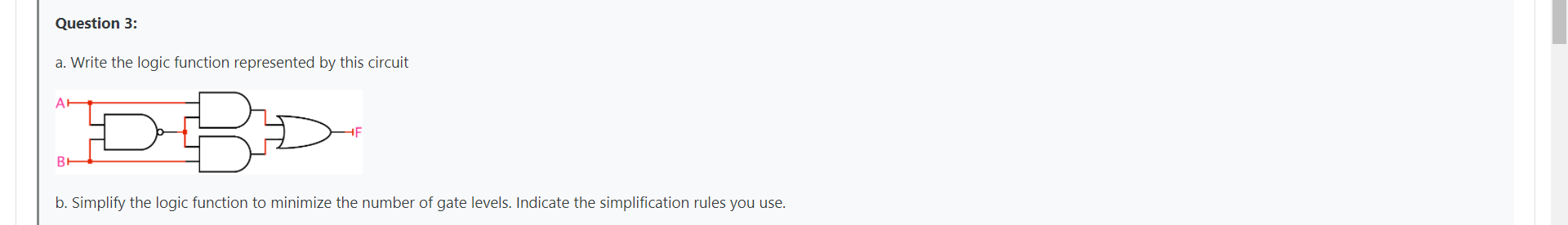 Solved Question 3: a. Write the logic function represented | Chegg.com