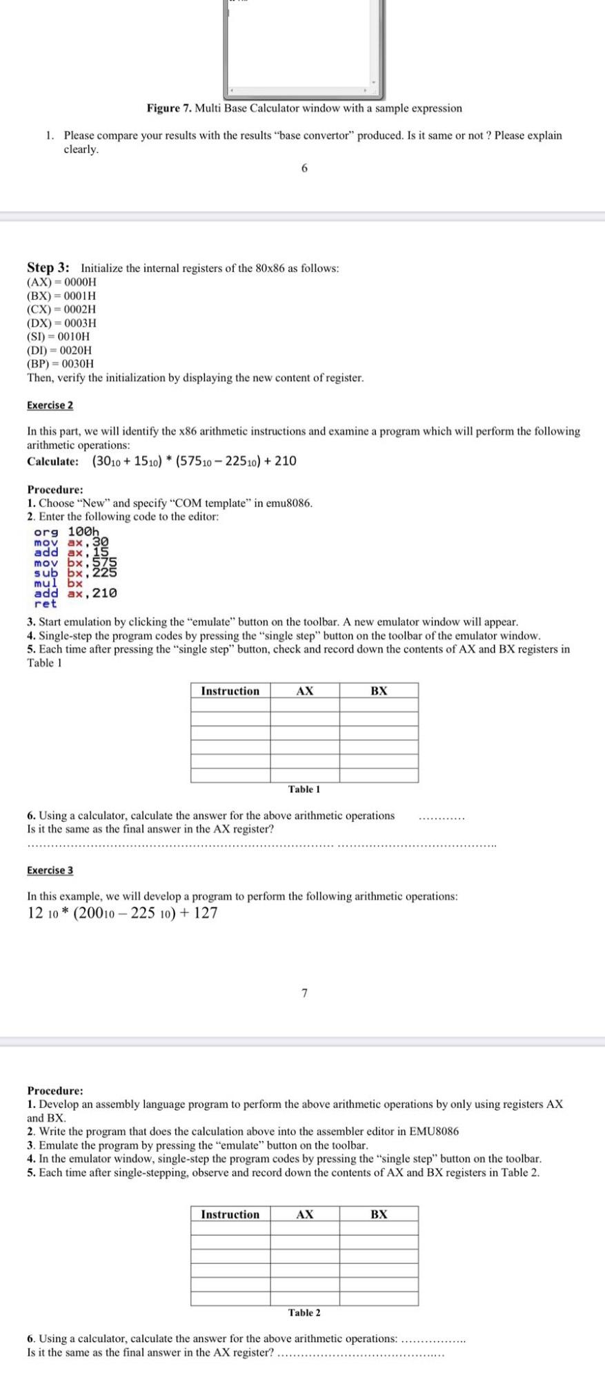 Part 3: Assemble and execute instructions in Emu8086 | Chegg.com
