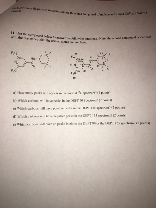 Solved to. How many degrees of unsaturation are there in a | Chegg.com