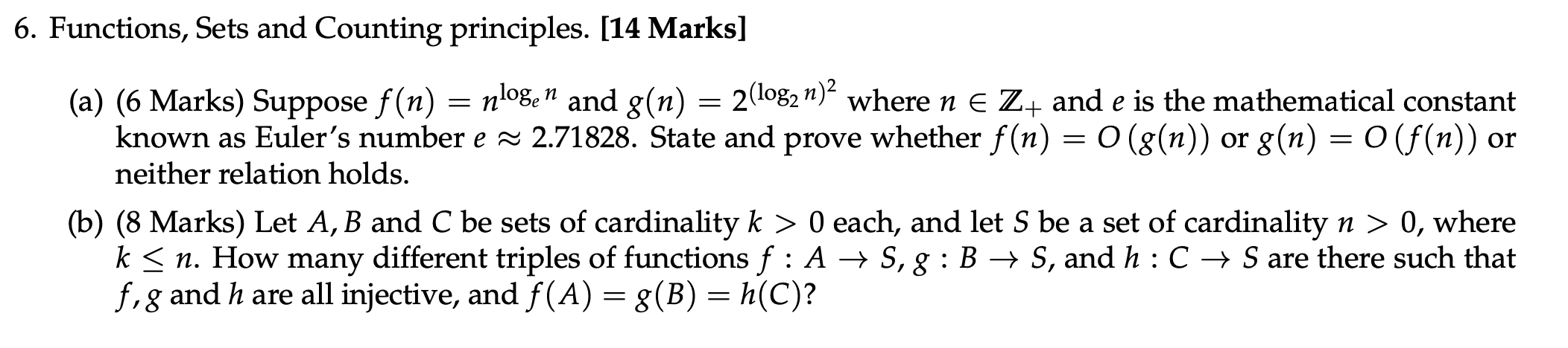 Solved Discrete maths: functions, sets and counting | Chegg.com