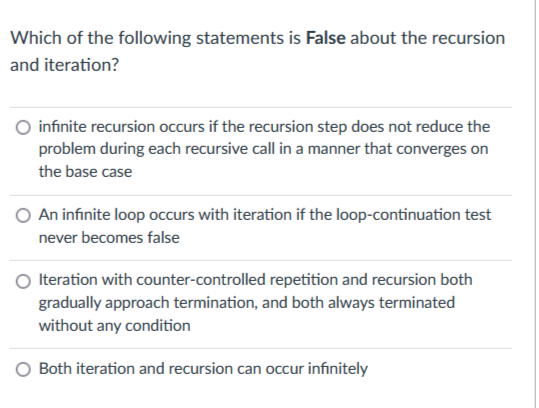 Solved Which of the following statements is False about the | Chegg.com