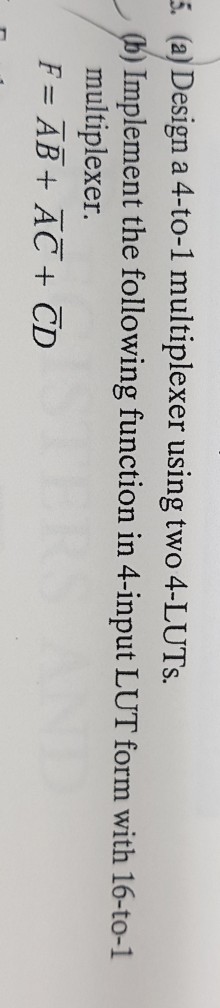 Solved gn a 4-to-1 multiplexer using two 4 Implement the | Chegg.com