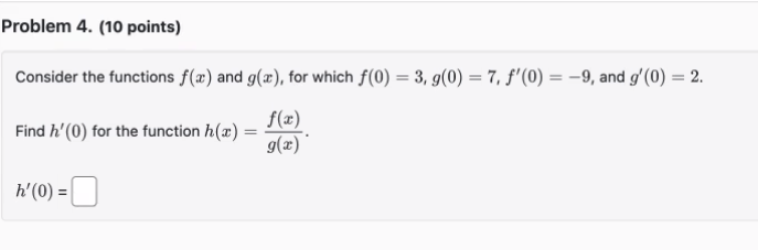 Solved Consider the functions f(x) and g(x), for which | Chegg.com