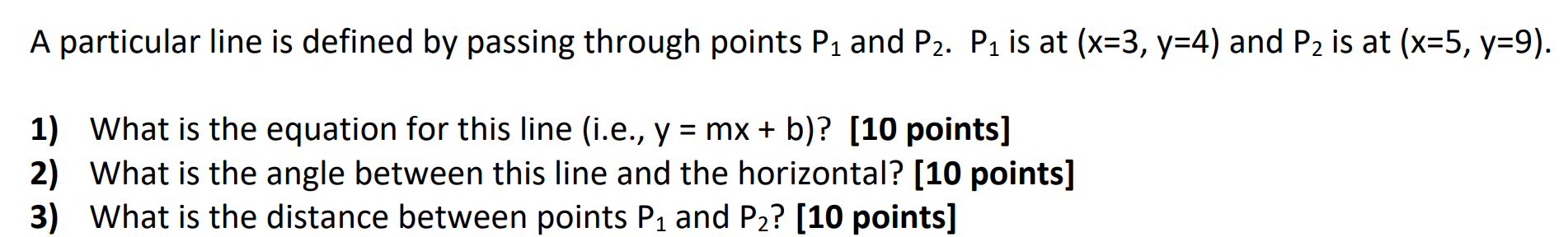 Solved A particular line is defined by passing through | Chegg.com