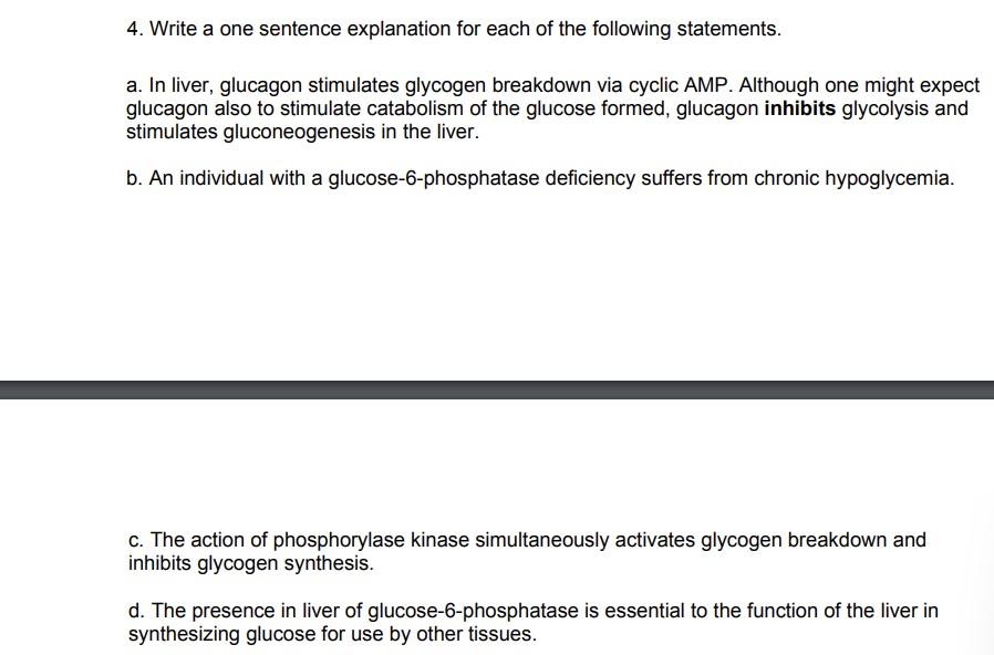 4 Write A One Sentence Explanation For Each Of The Chegg