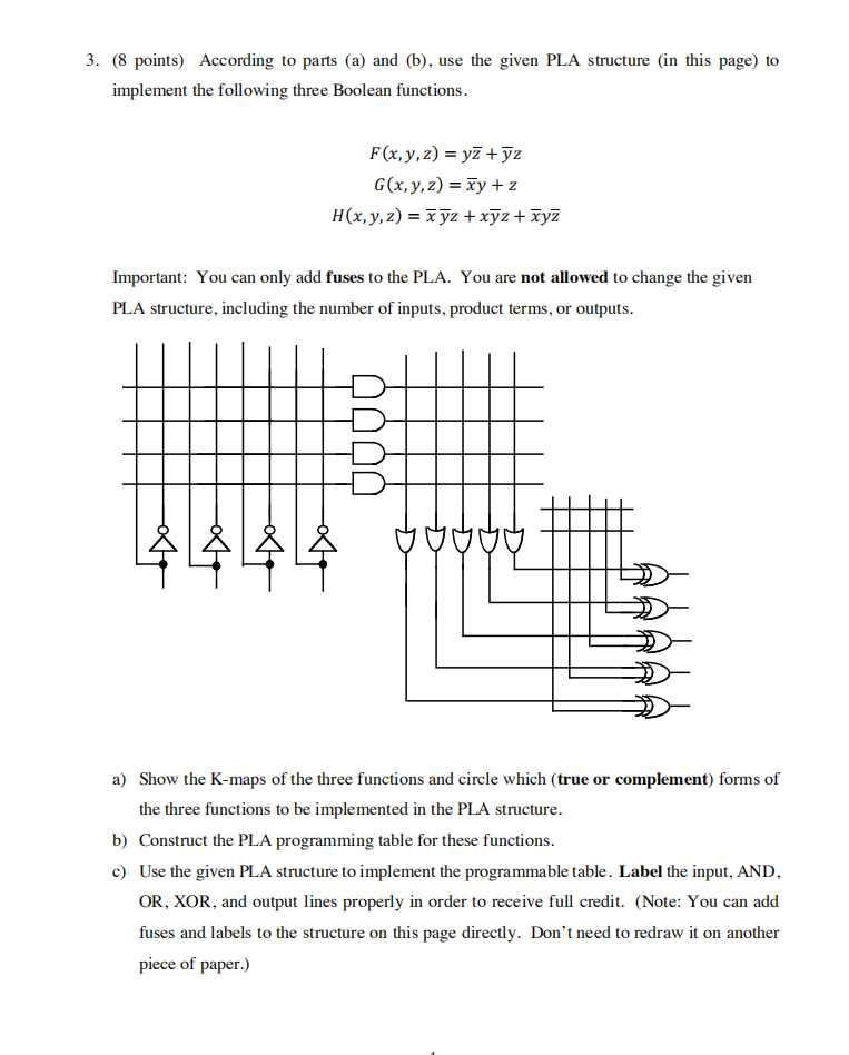Solved 3. (8 points) According to parts (a) and (b), use the | Chegg.com