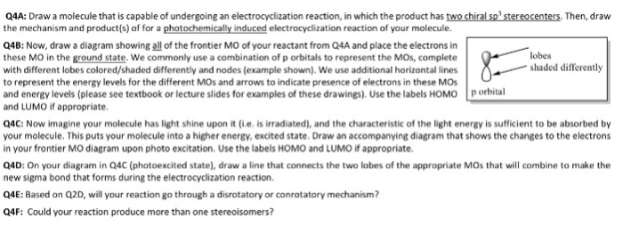 Q4A: Draw a molecule that is capable of undergoing an | Chegg.com