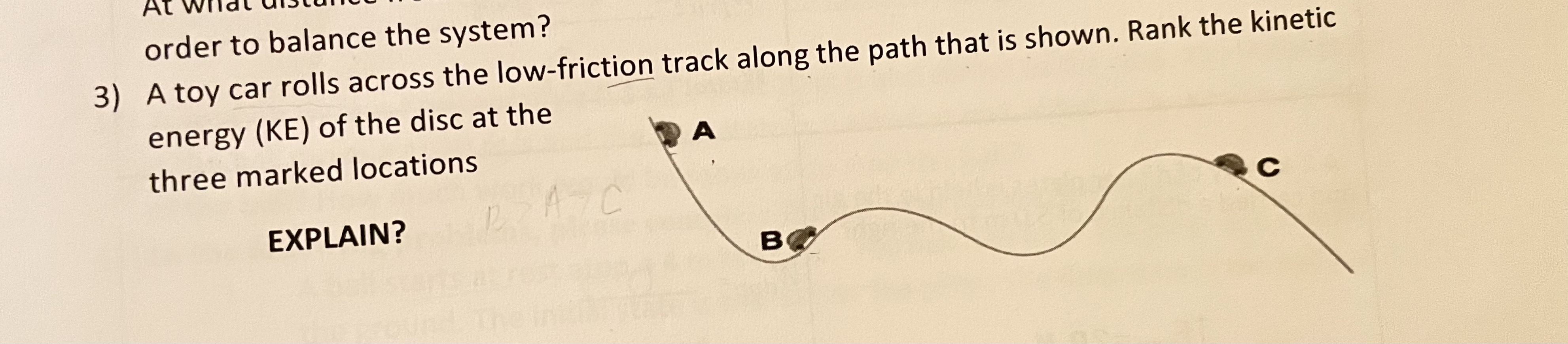 Solved order to balance the system? 3) A toy car rolls | Chegg.com
